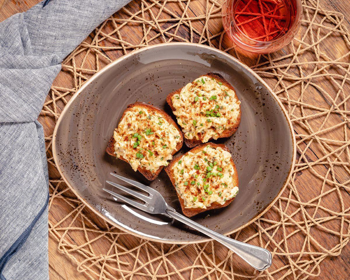 Deviled Crab Toasts
