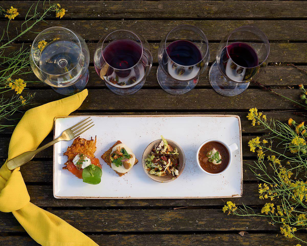 Polenta Crostini with Pickled Chantrelles & Nicasio Square Cheese